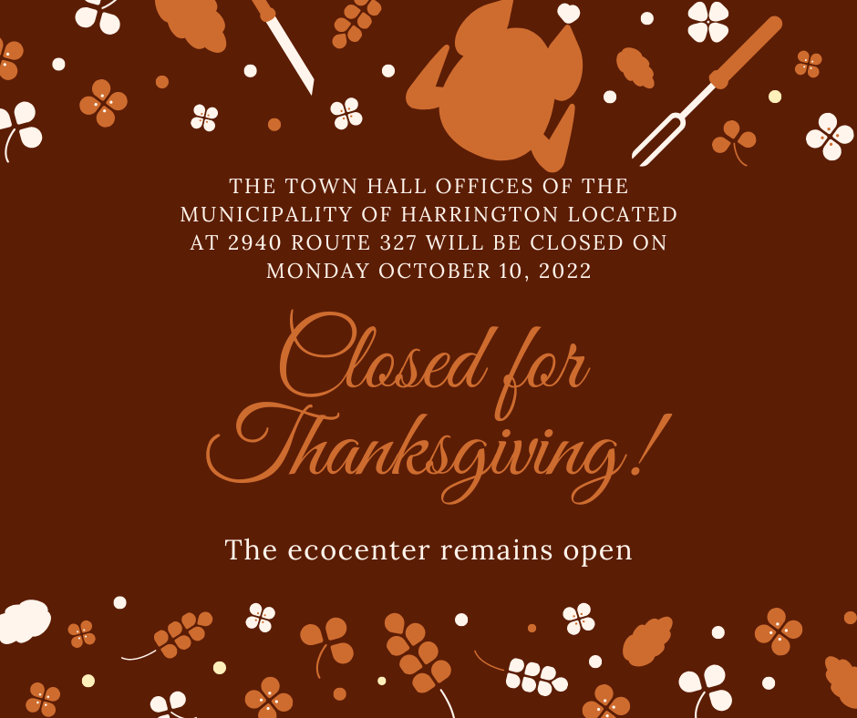 Municipal Offices Closed For Thanksgiving Municipality Of The 